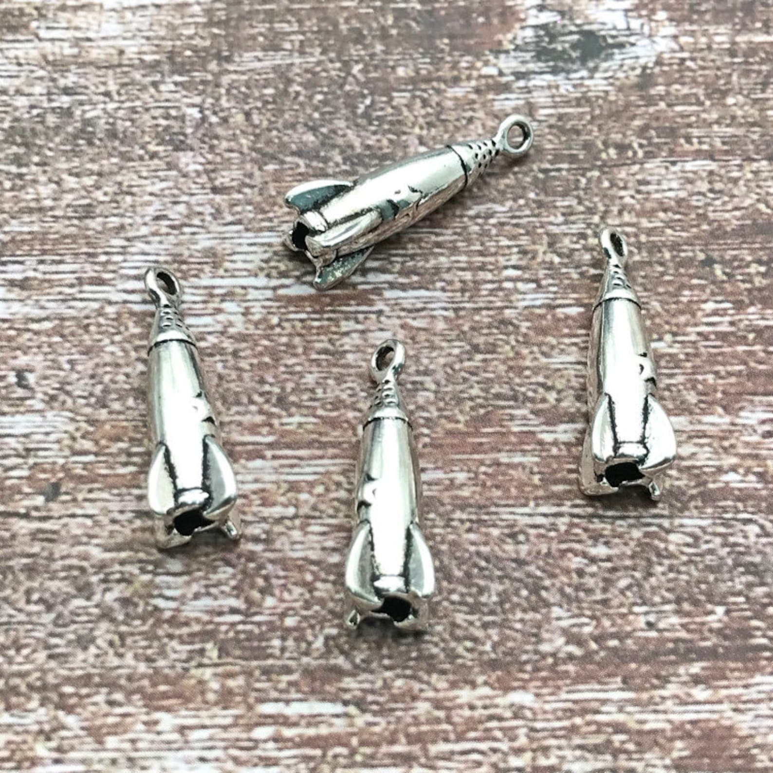 50pcs Rocket Charms Antique Silver Tone 25x10mm - Etsy