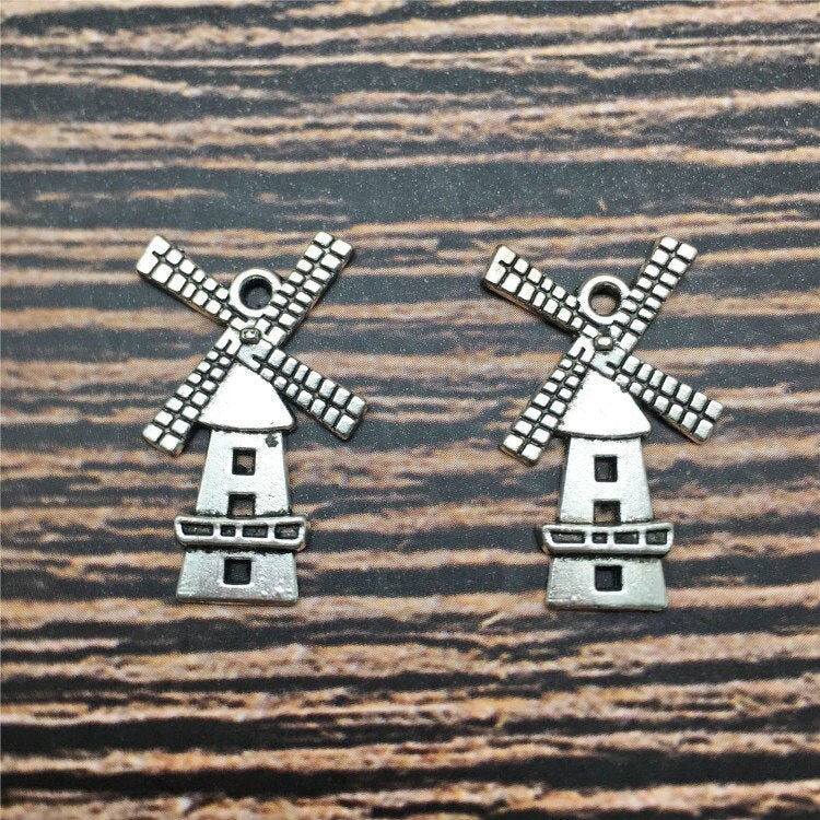 50pcs Antique Silver Windmill Charms Windmill Pendants - Etsy Singapore