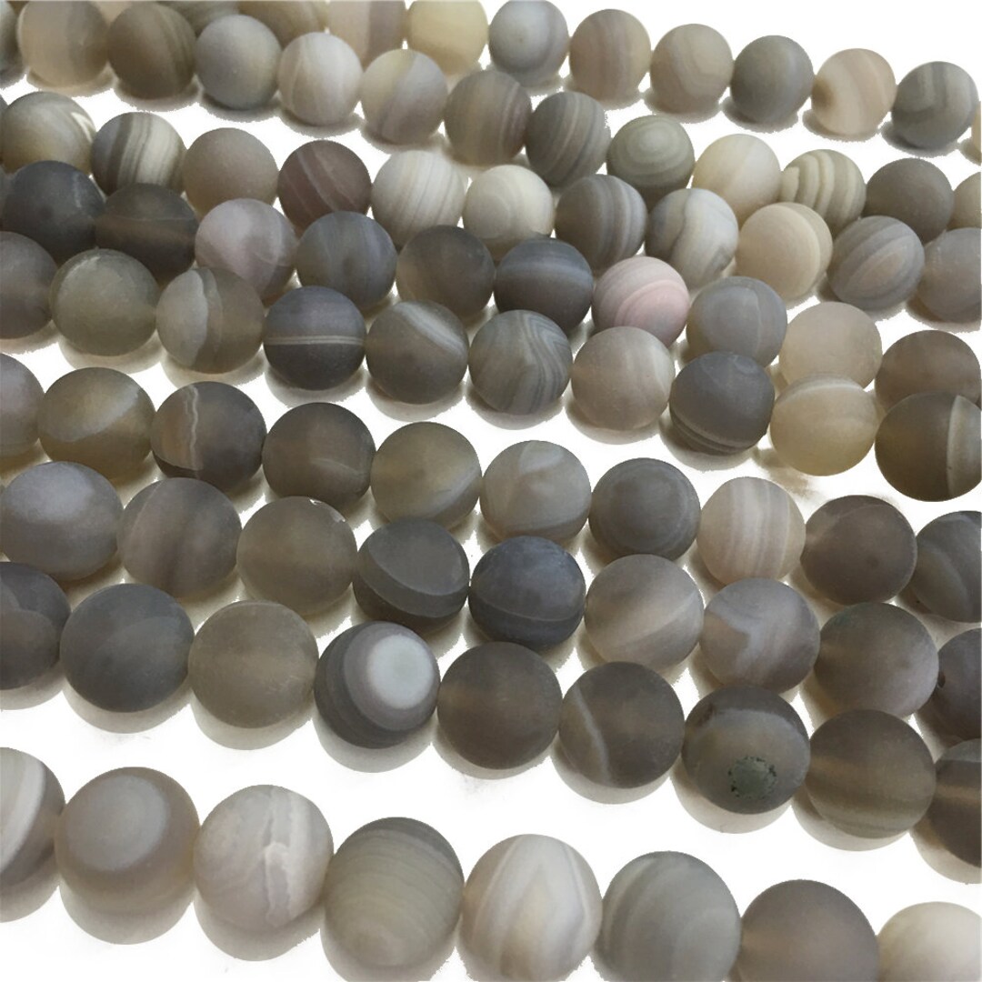 8mm 10mm Matte Stripe Agate Beads Gray Agate Beads Gemstone - Etsy