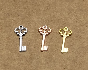 Small Key Charms - Etsy