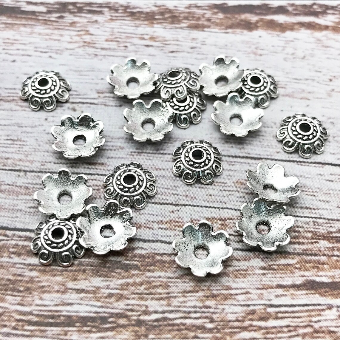 100pcs Flower Receptacle Spacer Beads Flower Bead Caps 8mm Etsy