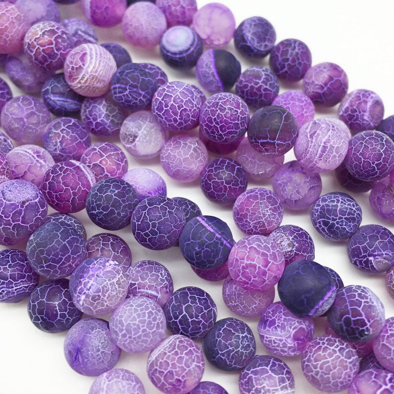 Frosted Purple Agate Beads Matte Agate Stone Beads Wholesale - Etsy