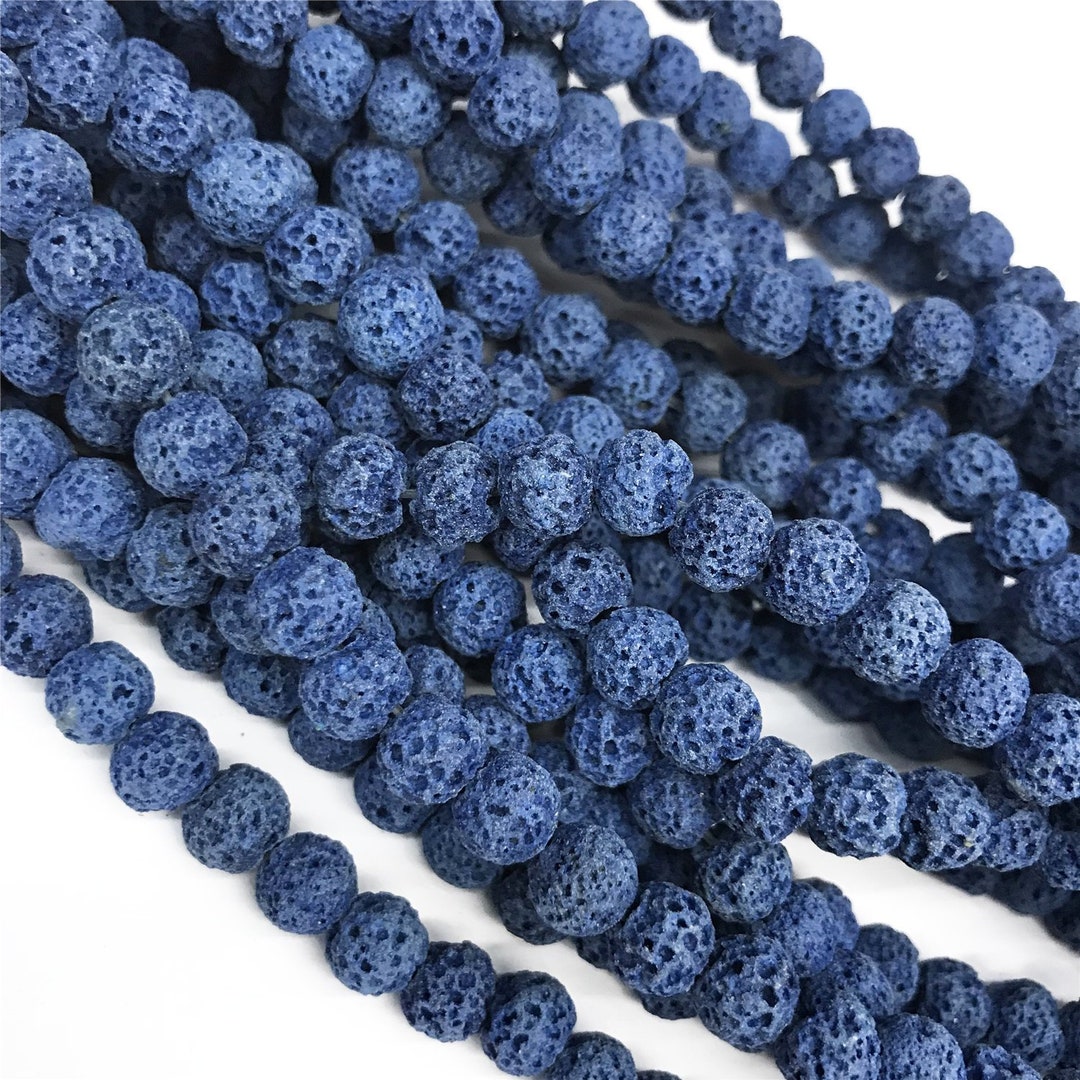 Blue Lava Beada, Lava Rock Beads, Round, Gemstone Beads, Wholesale ...
