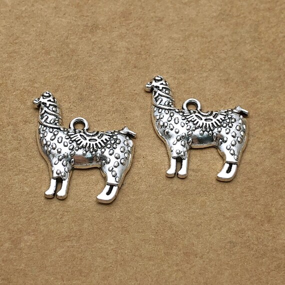 30pcs Alpaca Charms Antique Silver Tone 25x25mm - Etsy