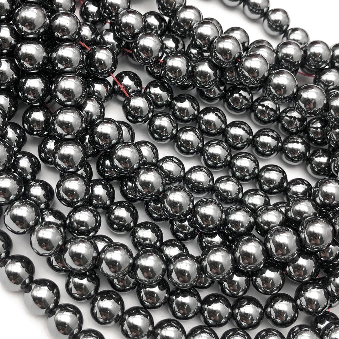Black Hematite Round Beads, 8mm 10mm Hematite Gemstone Beads, Hematite Beads, Jewelry Findings ...