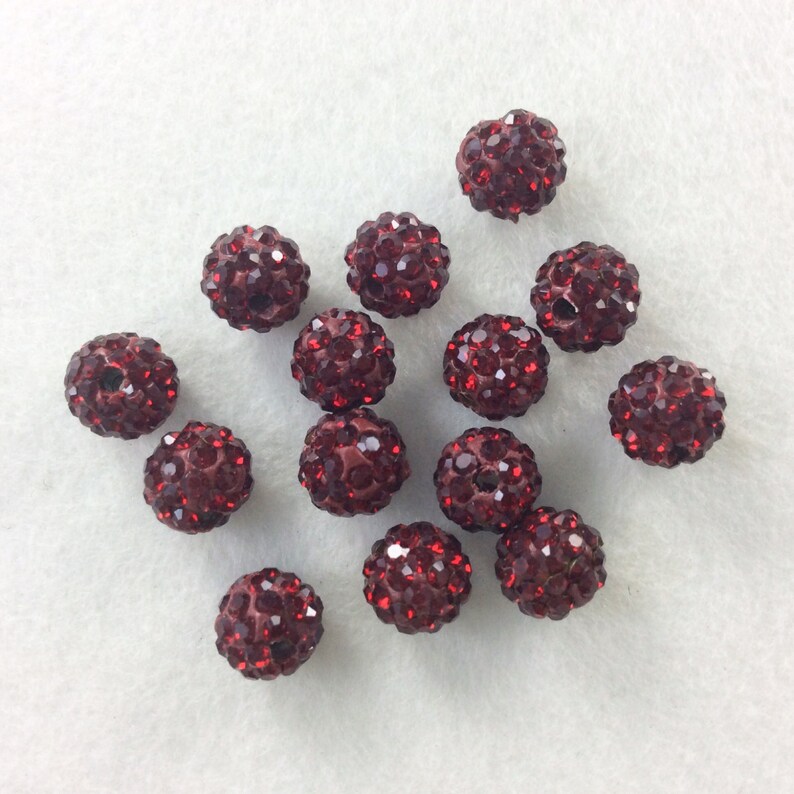 30pcs Red Polymer Clay Rhinestone Beads Disco Crystal Ball - Etsy