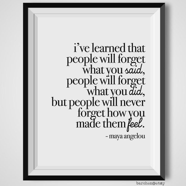Maya Angelou Quote Wall Art - Etsy