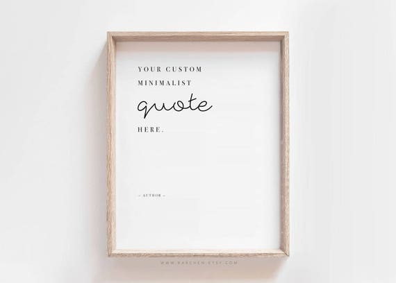 Custom Minimalist Quote Minimalism Typography Modern Art - Etsy