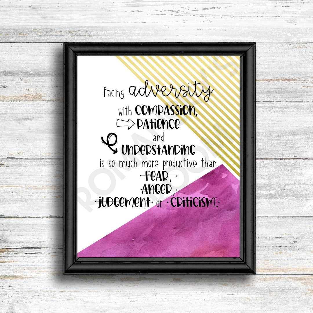 Inspirational Quote Digital Print // Adversity Quote // Compassion ...