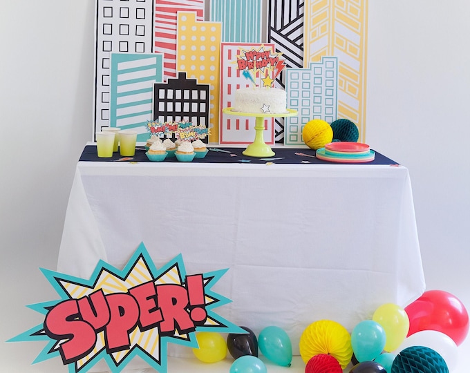 SUPERHERO Party Pack Printable Party Decor Superhero - Etsy