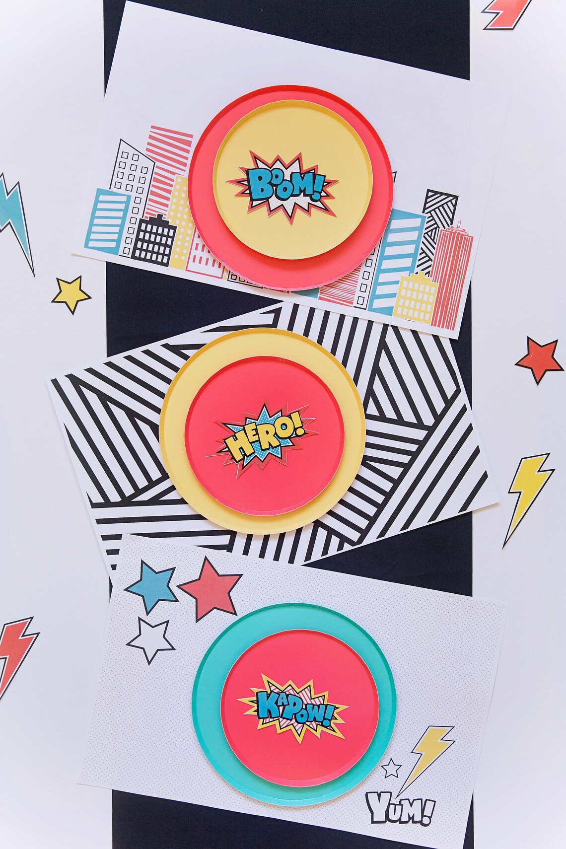 Superhero Placemats Printable Party Decor Printable | Etsy