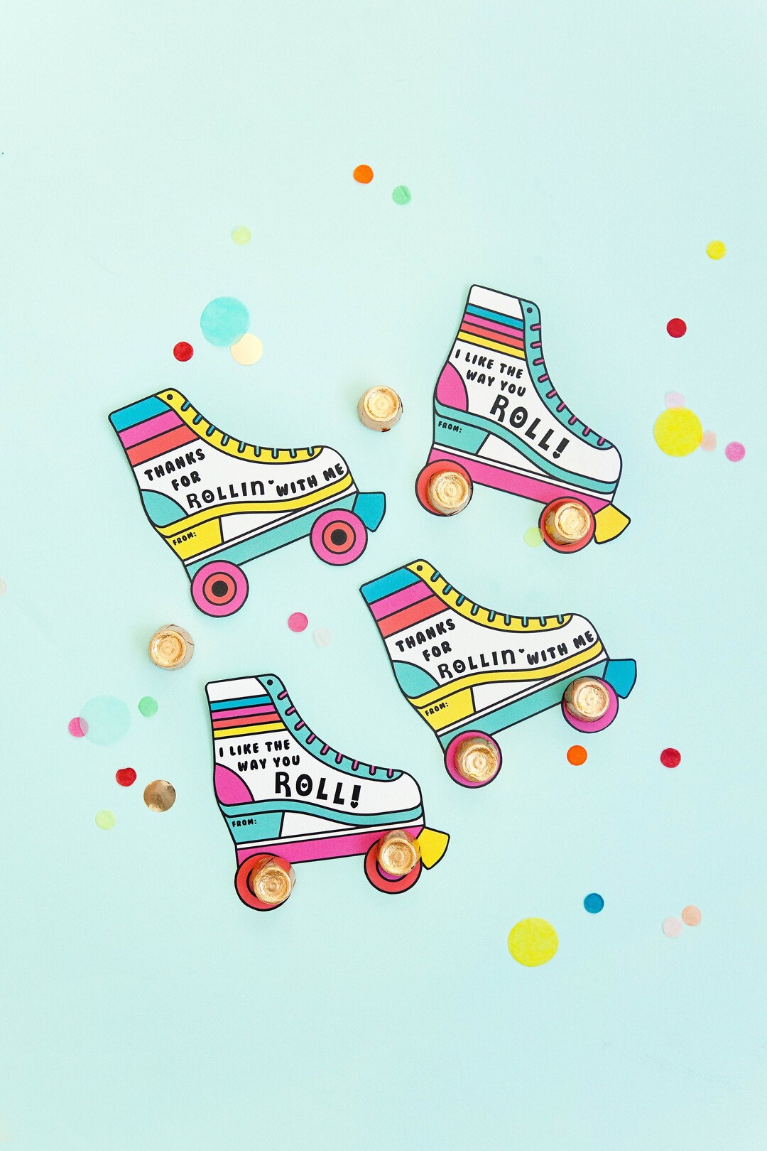 ROLLER SKATE VALENTINE'S, Printable, Digital Download - Etsy