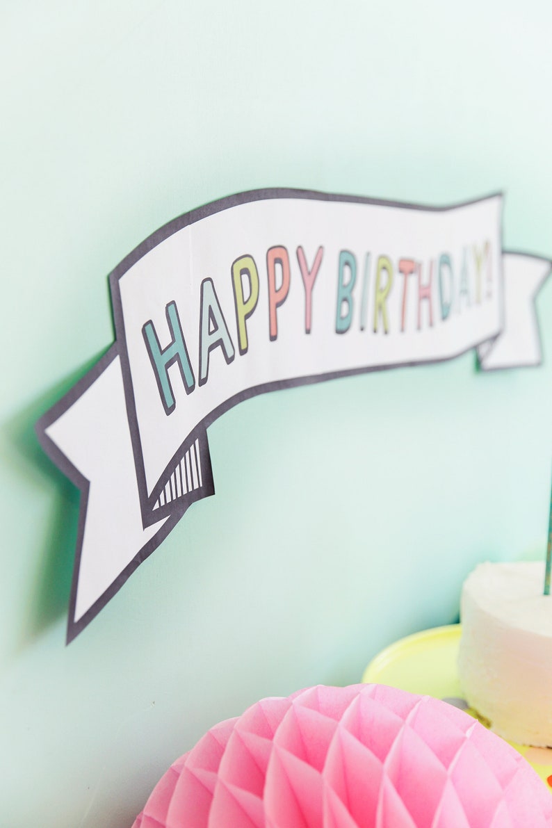 Birthday Banner - Printable - Etsy