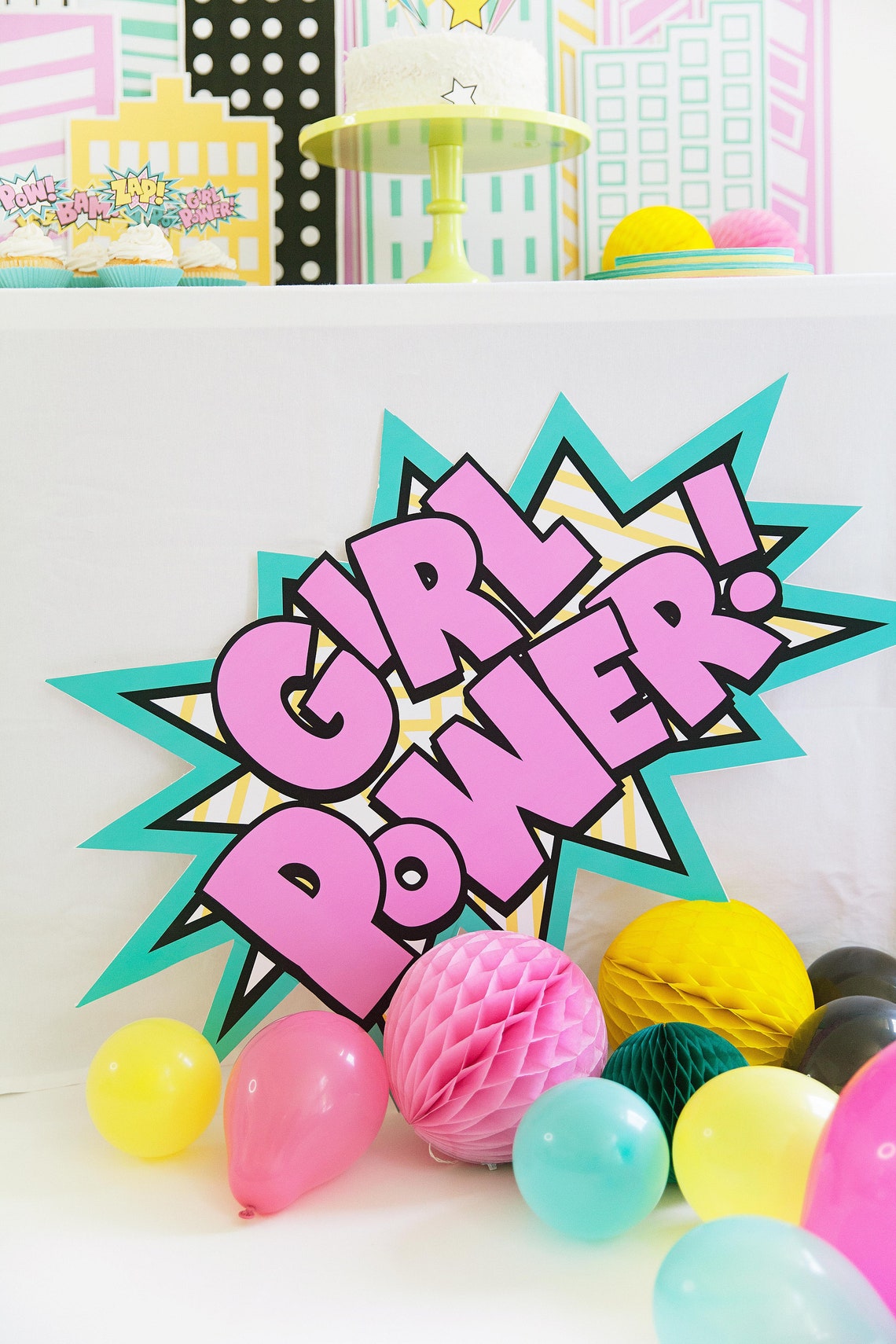 SUPER HERO GIRL Party Pack Printable Party Decor Superhero | Etsy