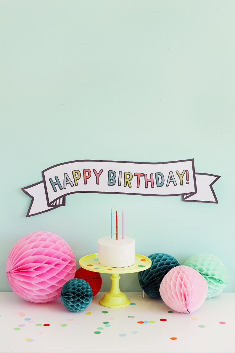 Birthday Banner - Printable - Etsy