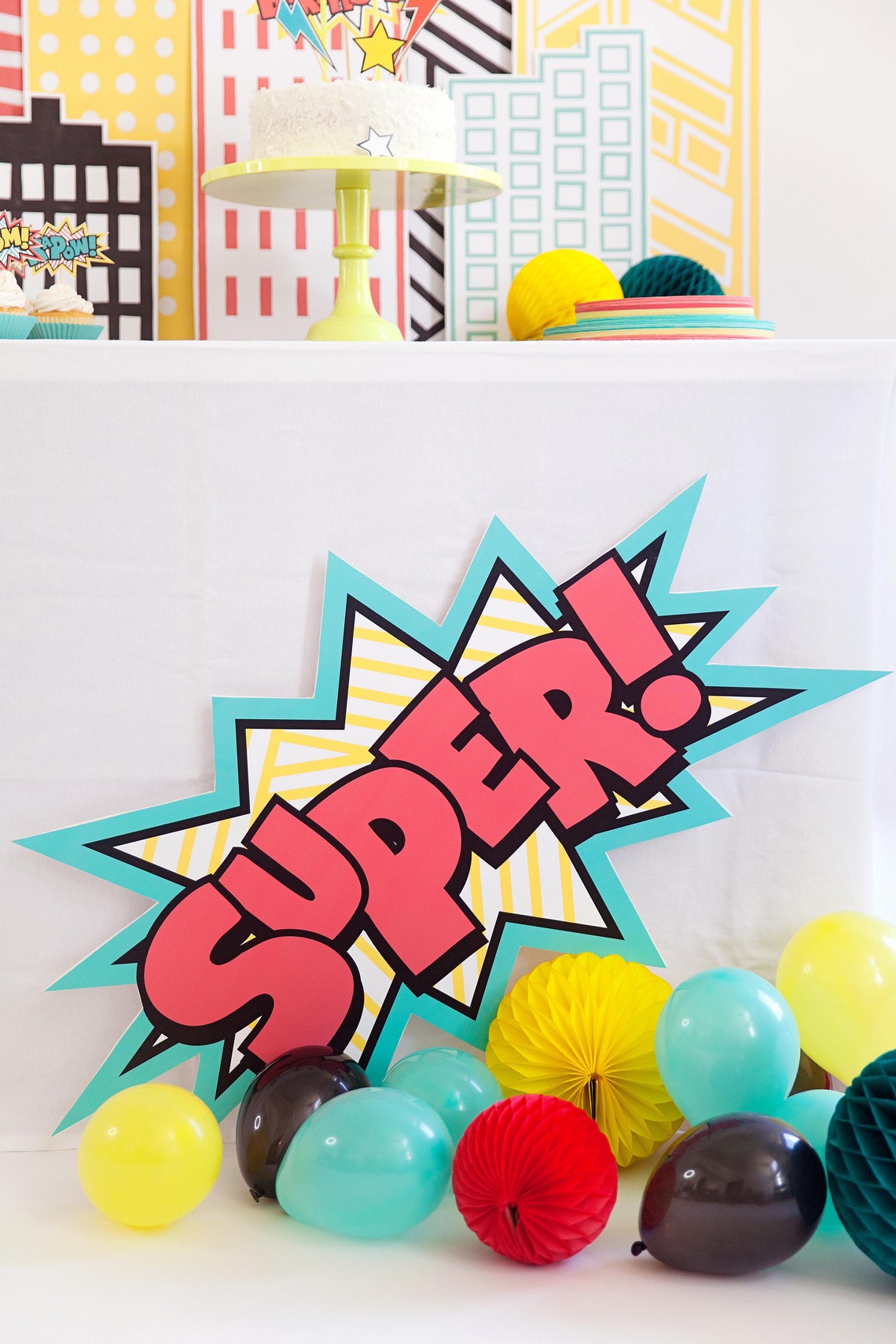 SUPERHERO Party Pack Printable Party Decor Superhero - Etsy