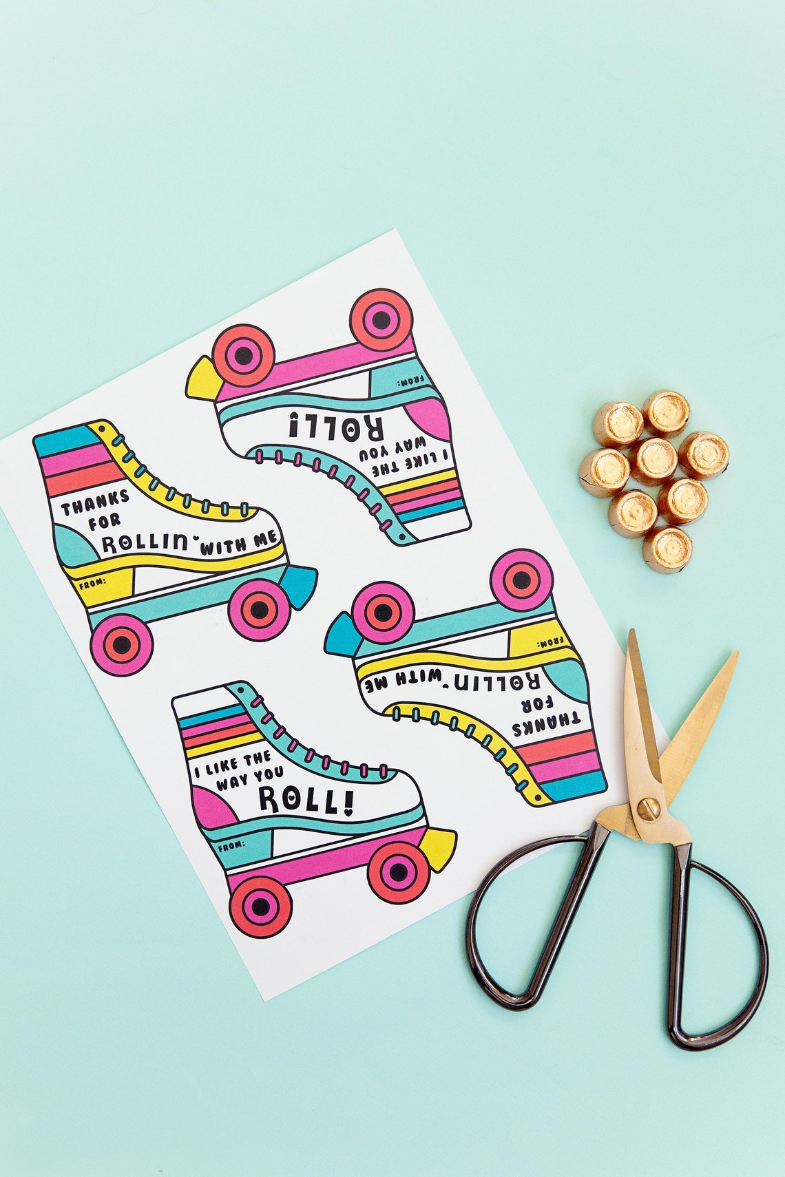 ROLLER SKATE VALENTINE'S Printable Digital Download - Etsy Australia