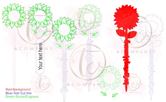 Digital Laser SVG PDF Sunflowers in Loving Memory - Etsy