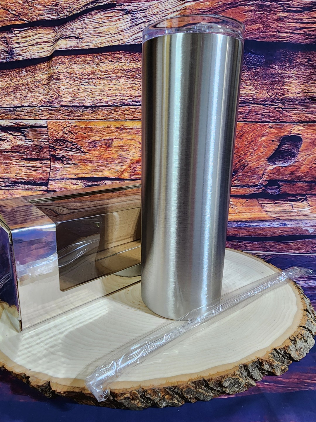 Blank 20oz Silver Unfinished Stainless Steel Tumbler, With Silver Box ...