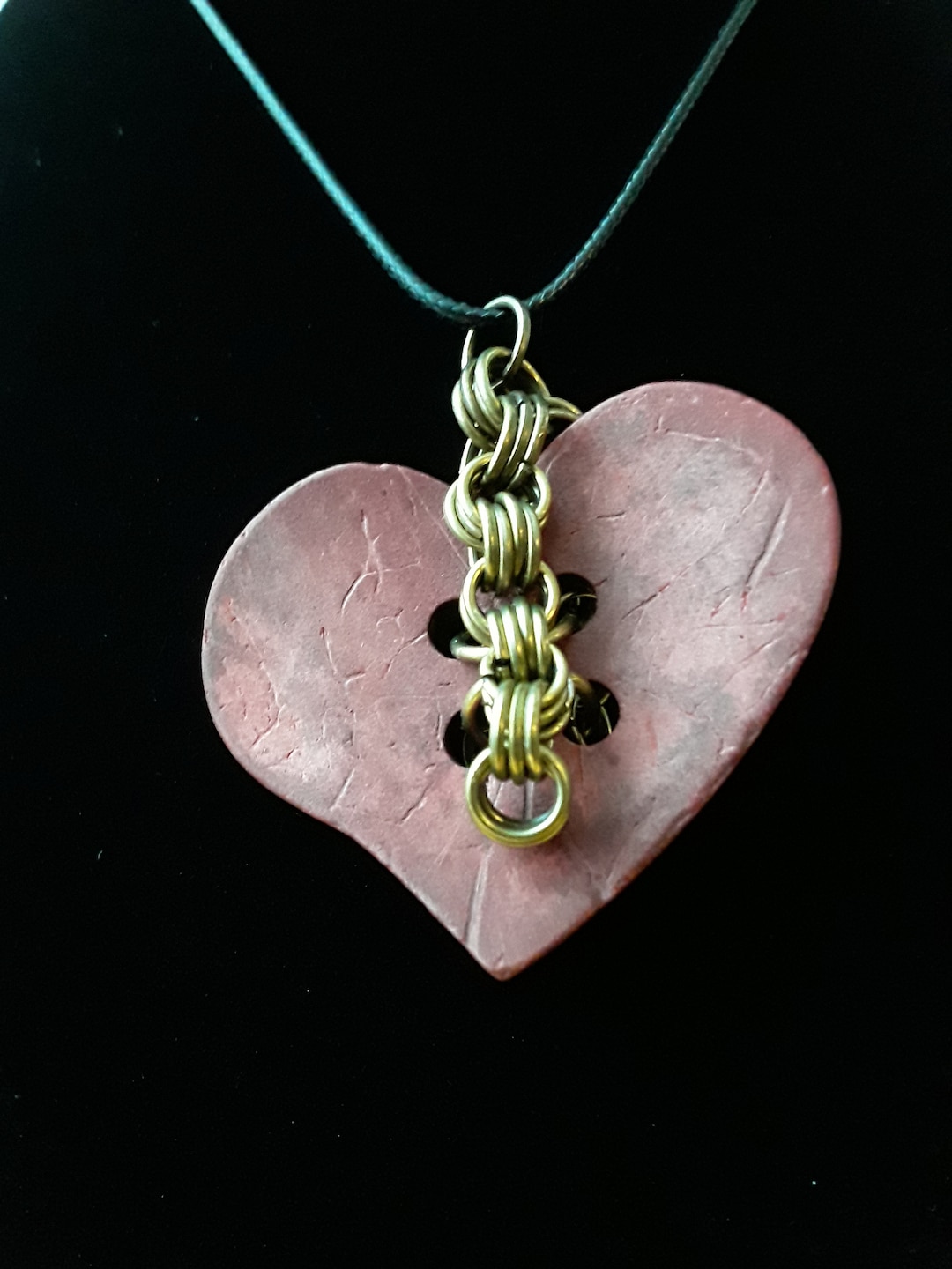Heart Necklace, Eco Friendly Heart Necklace, Chainmail Heart Necklace ...