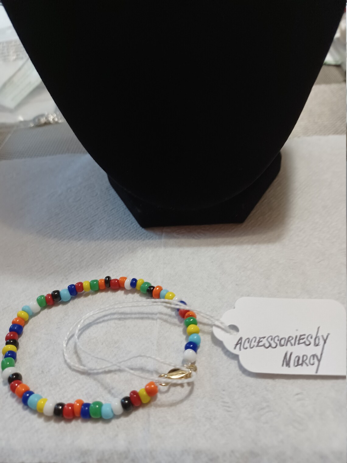 Rainbow Beaded Bracelet, Glass Beaded Bracelet, Multicolor Beaded ...