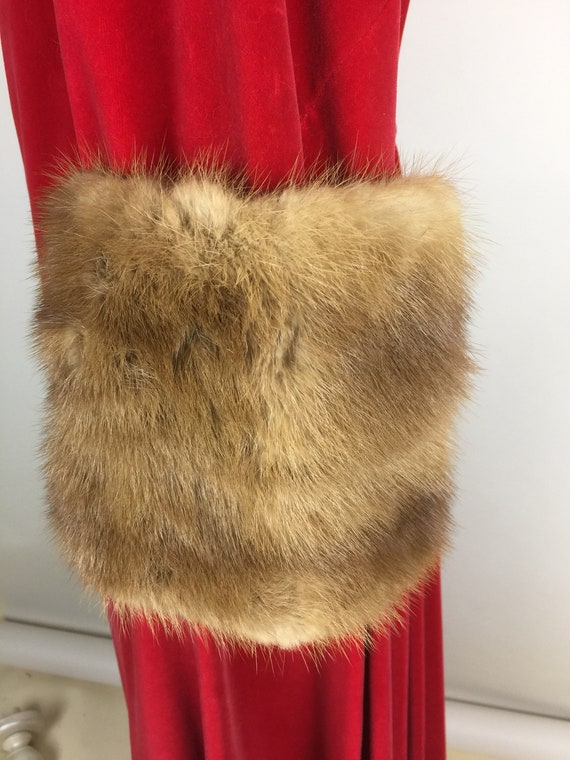 Gorgeous 1960's Long Red Velvet Formal Hostess Dress … - Gem