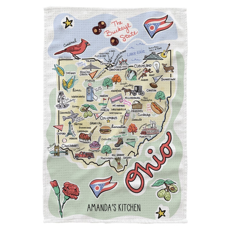 Map Tea Towel - Etsy