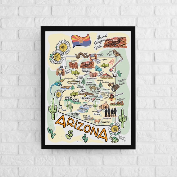 Printable Arizona Map Arizona Trail Poster Arizona Highways Store
