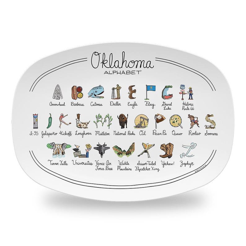 Customizable Oklahoma Alphabet Platter - Etsy