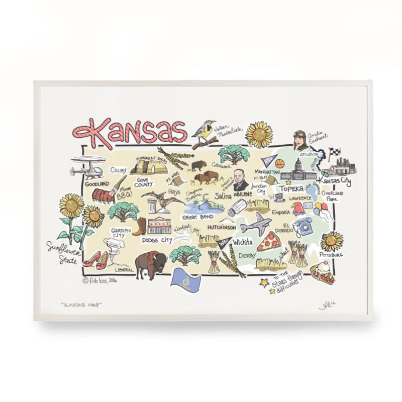 Kansas Map - Etsy