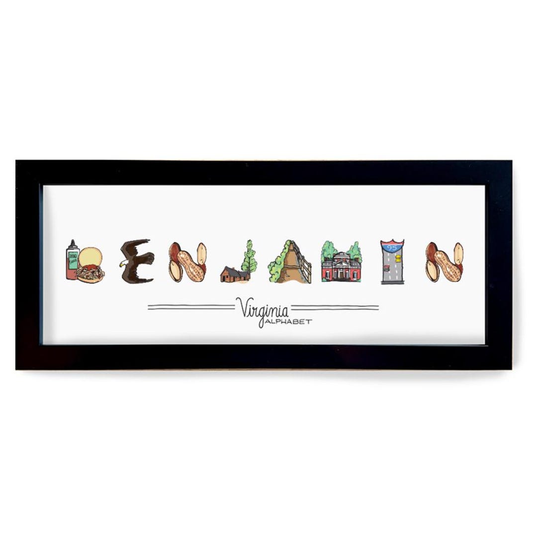 Fun Custom Framed Virginia Name Art - Etsy