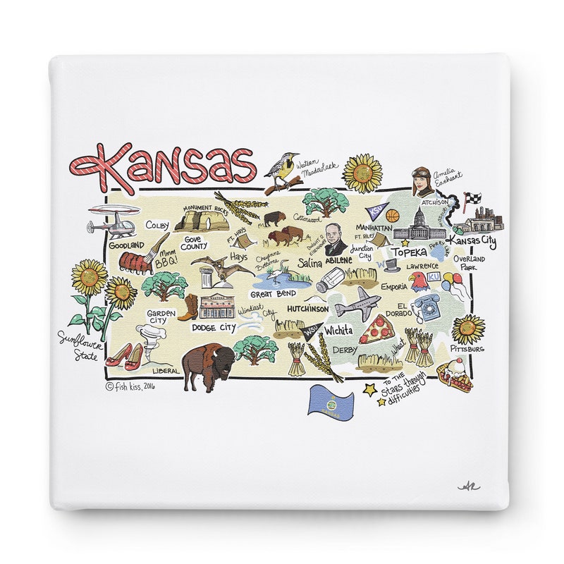 Kansas Map - Etsy