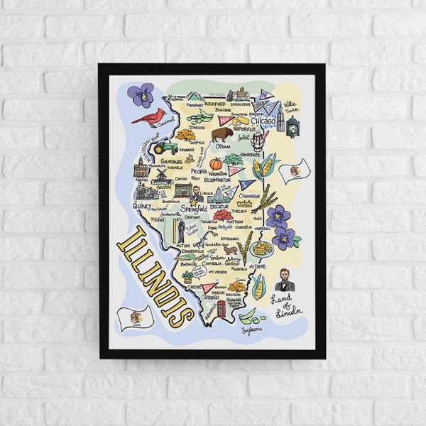 Illinois Poster - Etsy