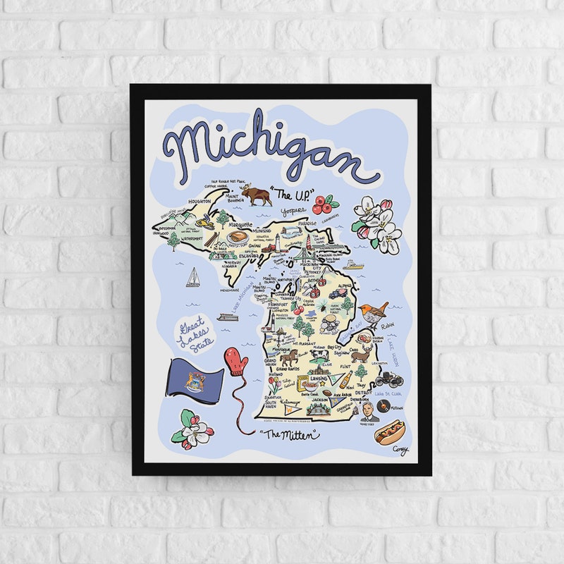 Michigan Poster - Etsy