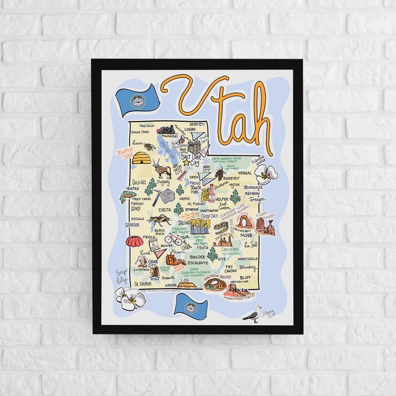 Utah Map - Etsy