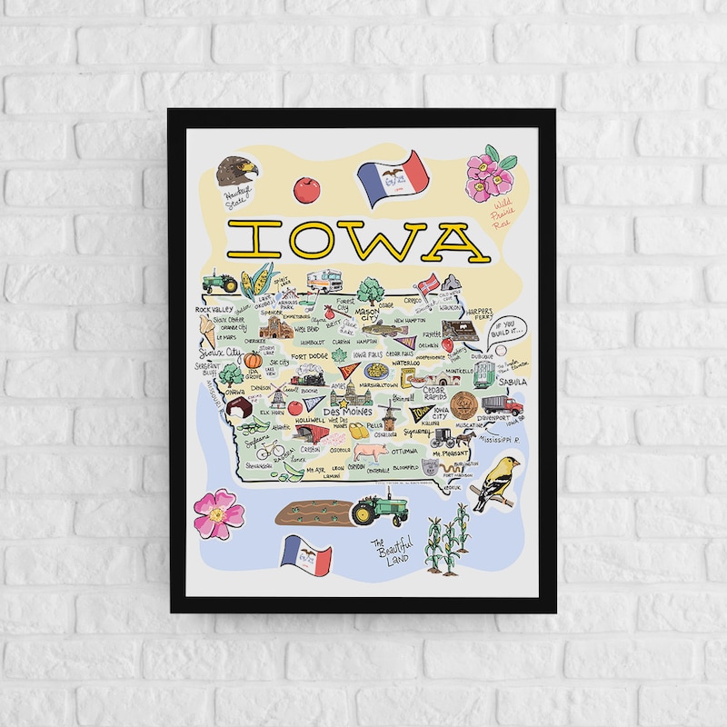 Iowa Poster - Etsy