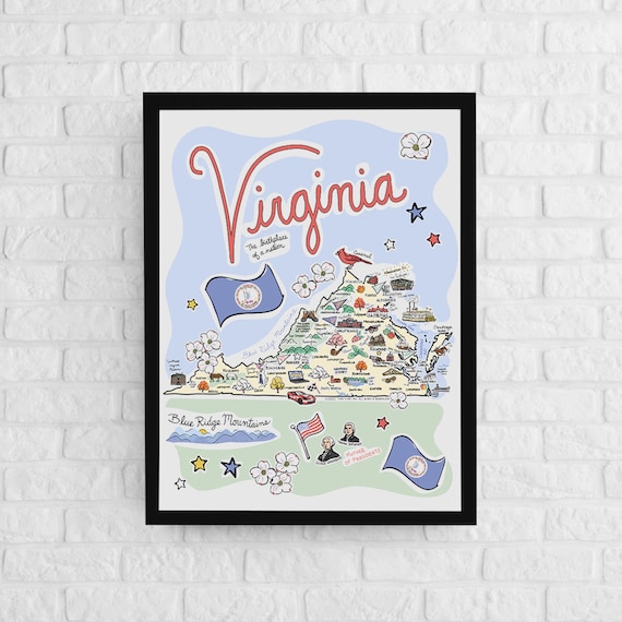 Cartoon Map Of Virginia Cartoon Map Of Virginia High Res Vector