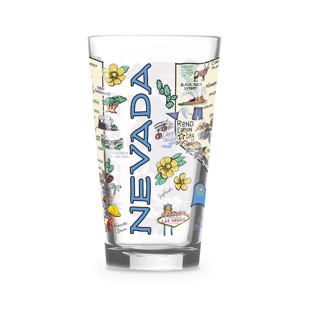 Nevada Glass, Nevada Drinking Glass, Nevada Drinkware, Nevada Gift - Etsy