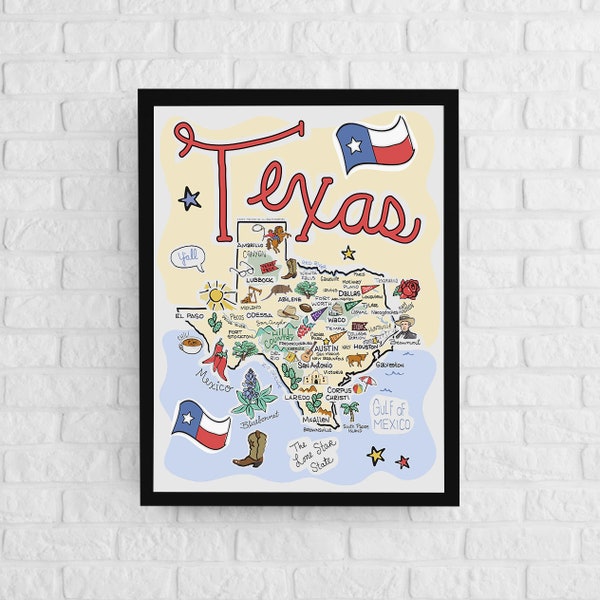 Texas Poster - Etsy