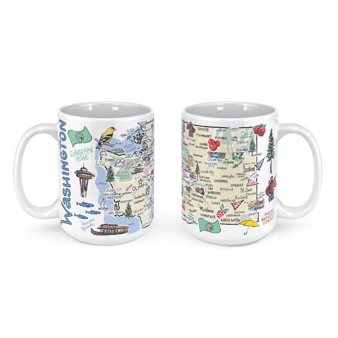 Washington Mug, Washington Coffee Mug, Washington State Mug, Washington ...