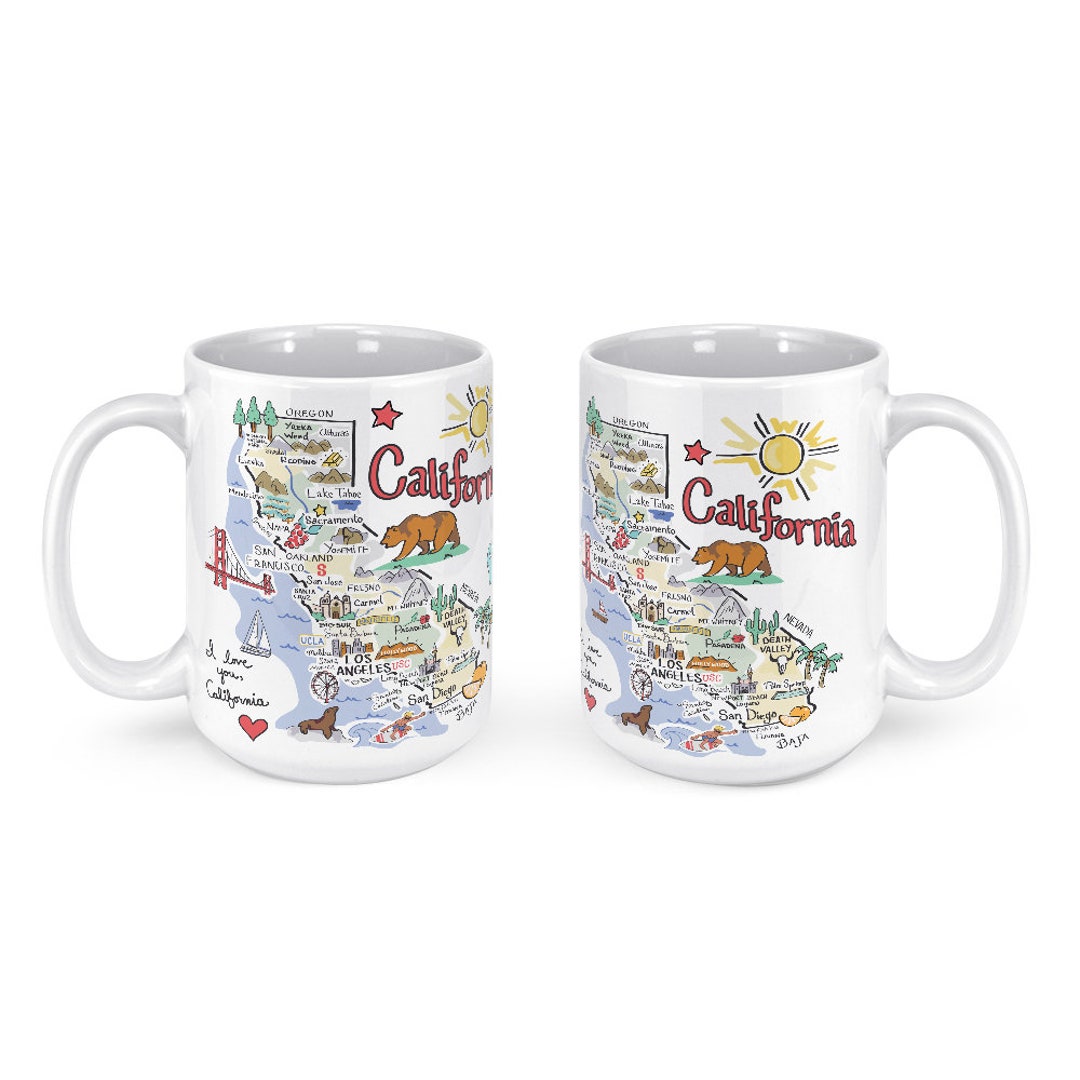 California Mug, California Coffee Mug, California State Mug, California ...