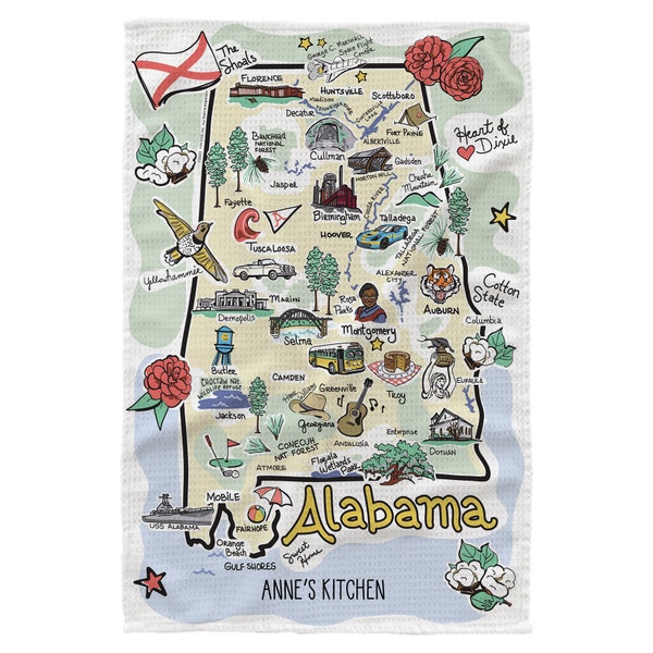 Map Tea Towel - Etsy