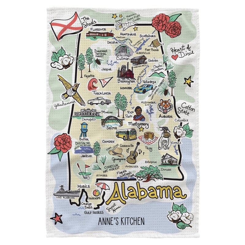 Map Tea Towel - Etsy