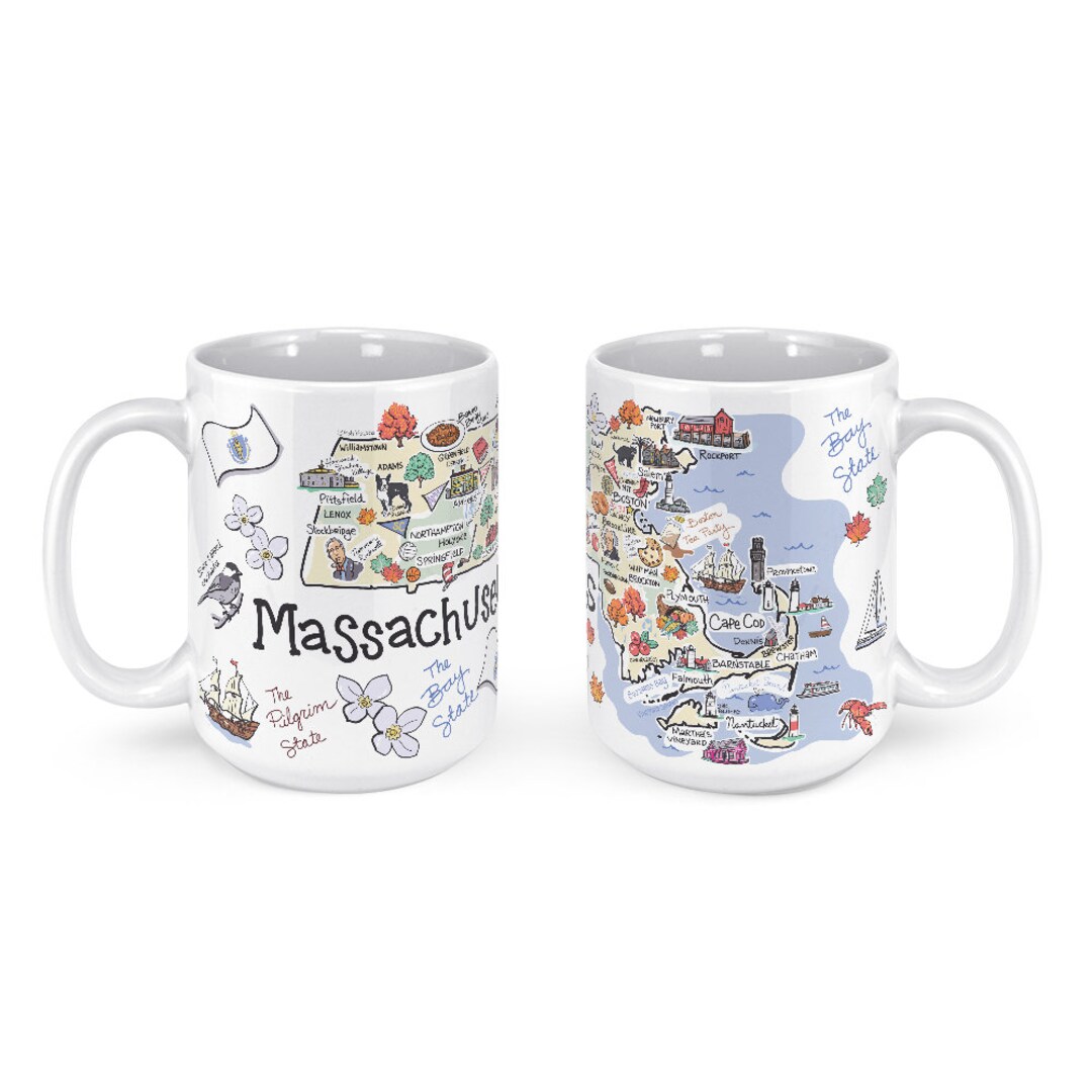 Massachusetts Mug, Massachusetts Coffee Mug, Massachusetts State Mug ...