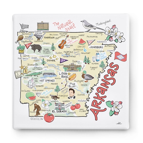 ARKANSAS State Wall Map Large Print Poster - Etsy