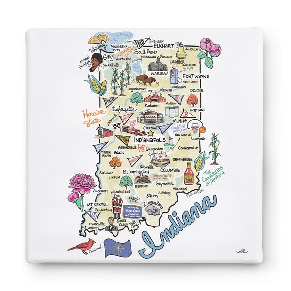 Indiana Map - Etsy
