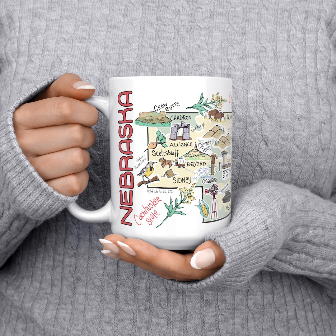 Customizable Nebraska Map Coffee Mug: 15 Oz. State Pride Gift - Etsy