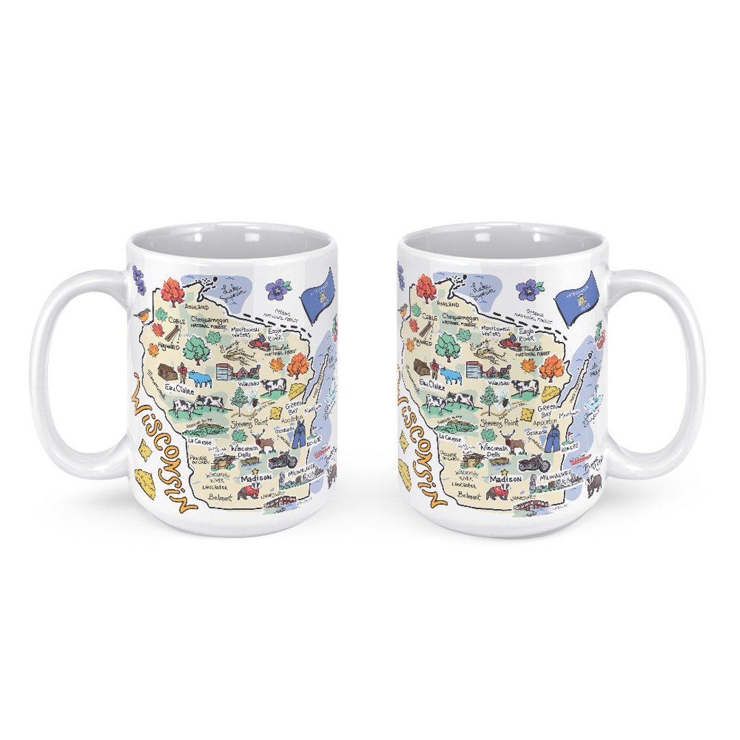 Wisconsin Mug, Wisconsin Coffee Mug, Wisconsin State Mug, Wisconsin ...