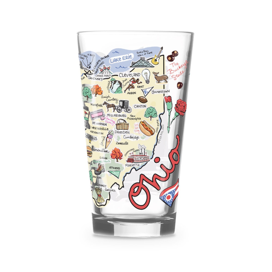 Ohio Glass, Ohio Drinking Glass, Ohio Drinkware, Ohio Gift - Etsy