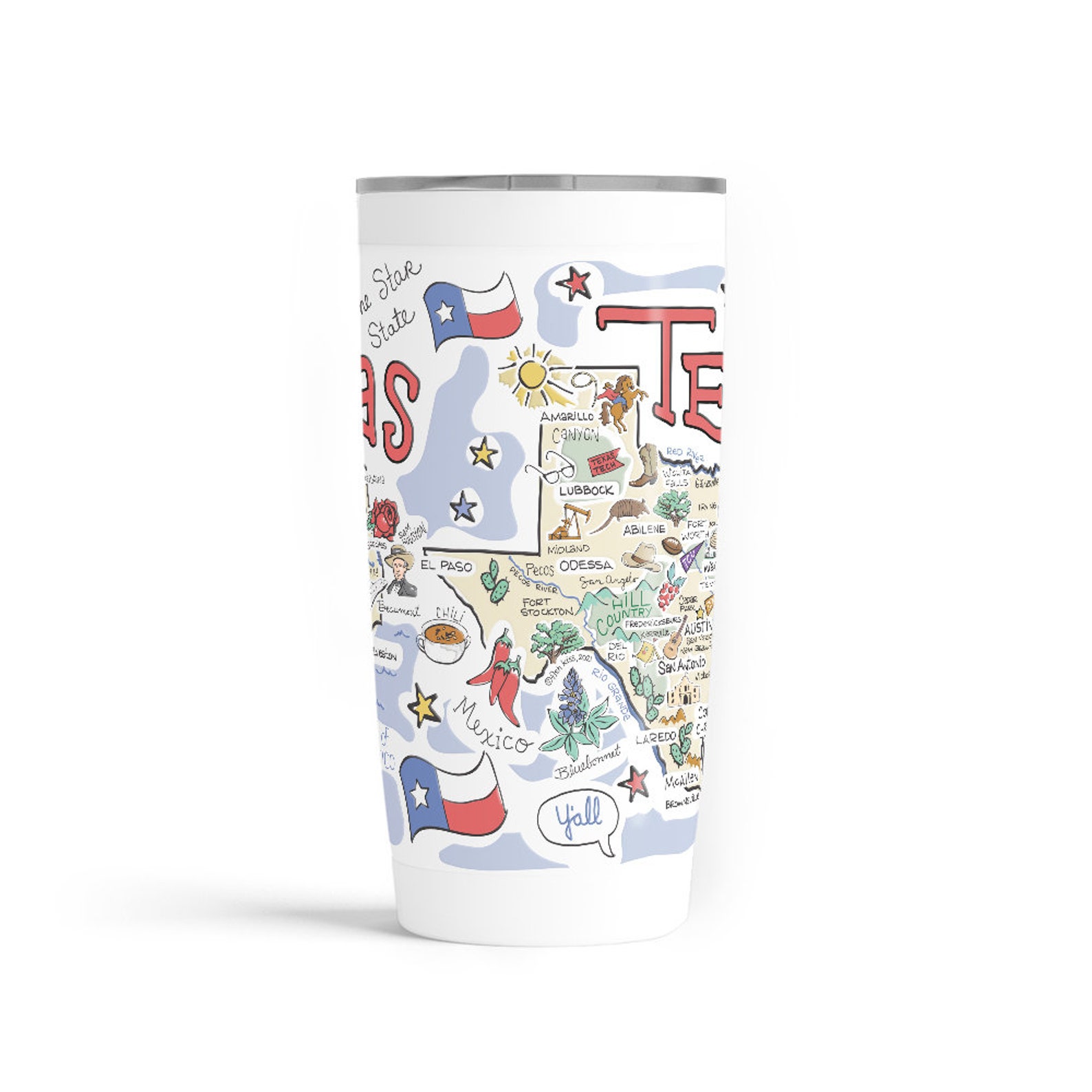 Texas Tumbler Texas Stainless Steel Texas Coffee Cup Texas - Etsy